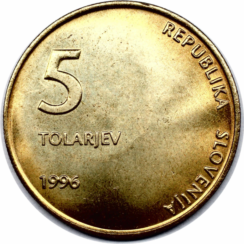 Slovenia, 5 Tolarjev, 1996, AUNC Original Coin for Collection – Panda Banknote