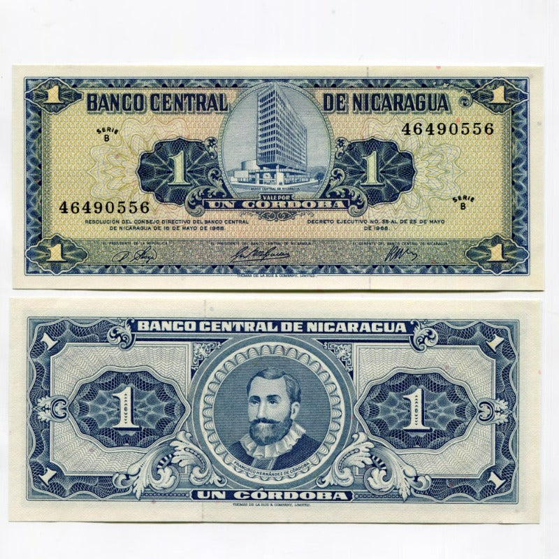 Nicaragua, 1 Cordoba, 1968, UNC Original Banknote for Collection – Panda Banknote