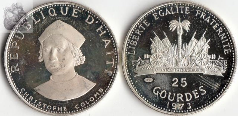 Haiti, 25 Gourdes, Silver Coin, 1973, XF Condition, Original Coin for ...