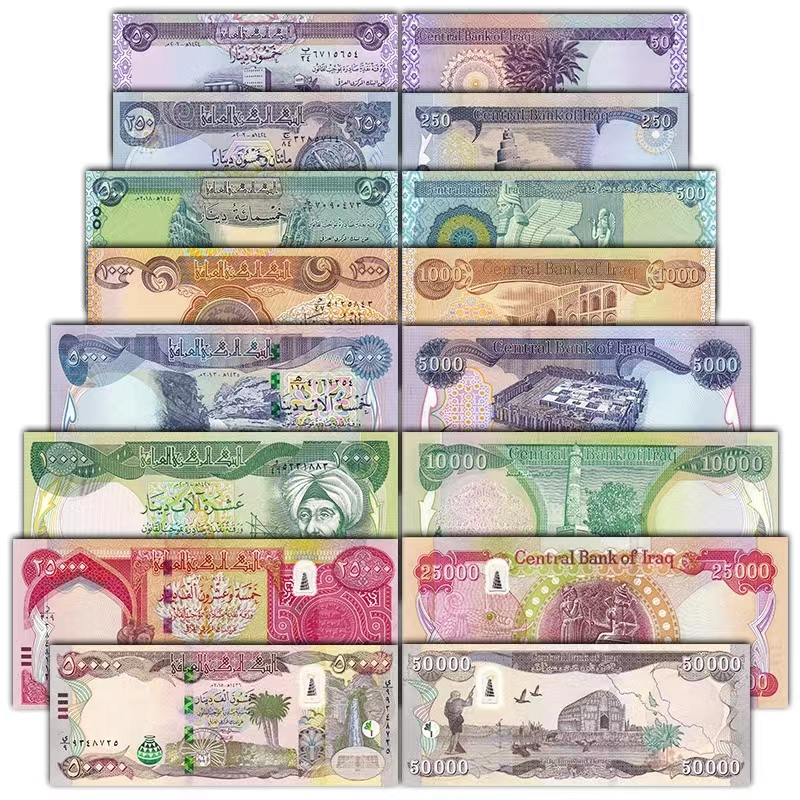 Iraq, Set 8 PCS Banknotes, (50-50000 Dinar), UNC Original Banknote for ...