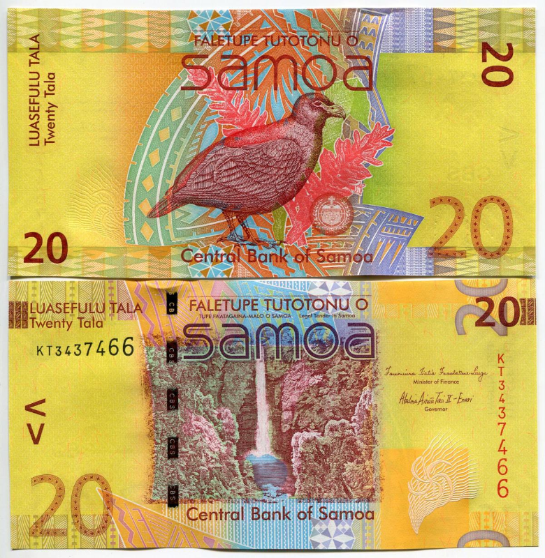Samoa, 20 Tala, 2012, P-40b, UNC Original Banknote for Collection ...