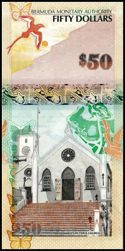 Bermuda, 50 Dollars, 2012, P-61A, UNC Original Banknote for Collection ...