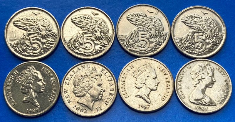 New Zealand, 5 Cents, Random Year, Used Condition, Original Coin for ...
