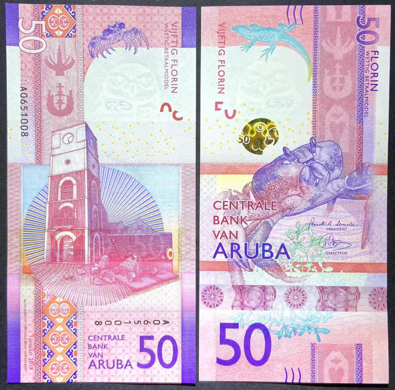 Aruba, 50 Florin, 2019, P-23, UNC Original Banknote for Collection ...