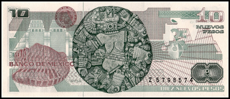 Mexico, 10 Pesos, 1992, P-95, UNC Original Banknote for Collection ...