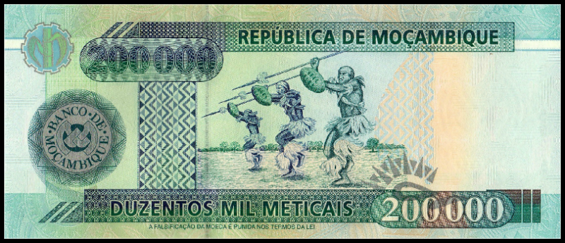 Mozambique, 200,000 Meticais, 2003, P-141, UNC Original Banknote for ...