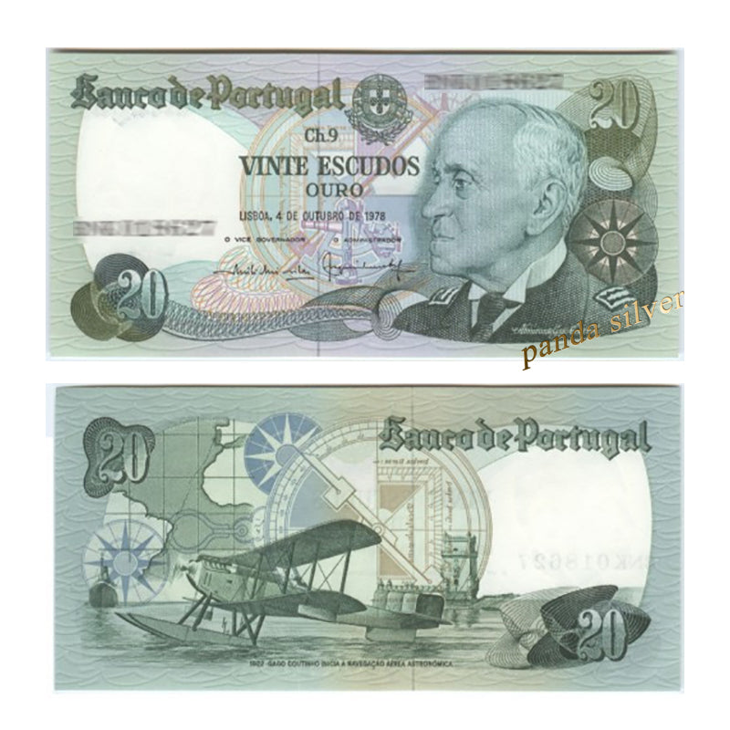 Portugal 20 Escudos, 1978 P-176, Note for Collection – Panda Banknote