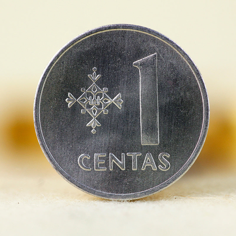Lithuania 1 Centas coin 1991 UNC Original Collection Knight World Eur ...