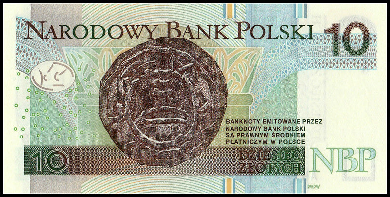 poland 10 Zlotych p-183-new UNC 1 piece polish banknote original Genu ...