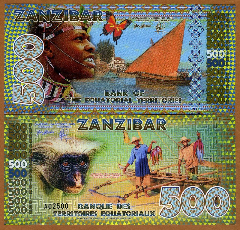 Tanzania Zanzibar, 500 Francs, 2015, UNC Original Polymer Banknote for ...
