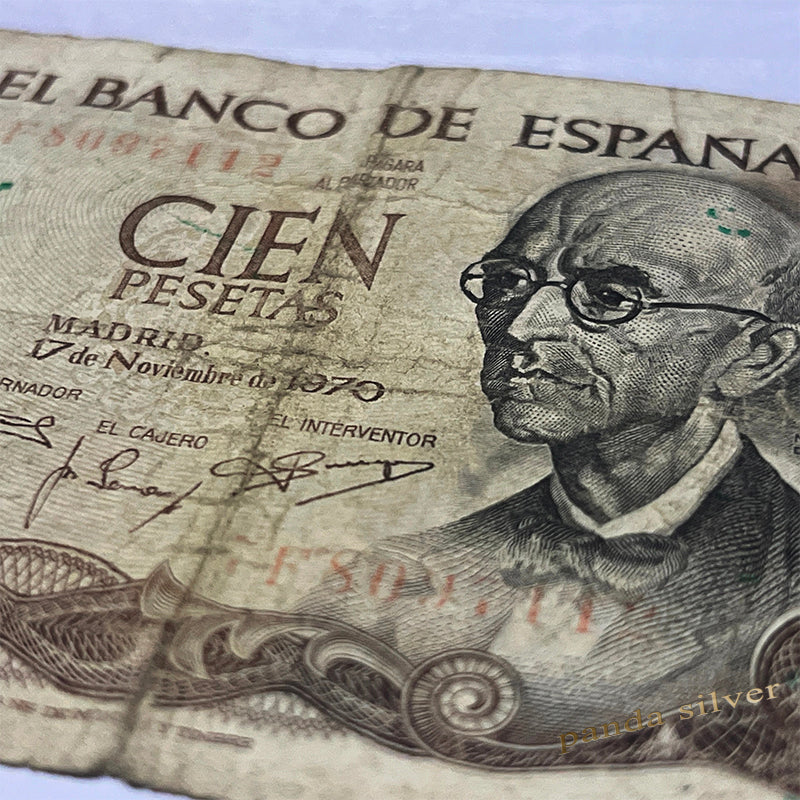 Spain 100 Peseta, 1970 P-152, Used F Condition, Old Note for Collecti ...