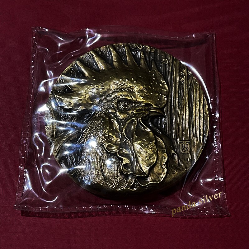 China Zodiac Rooster Copper Medal, 60mm Collection Medal Coin – Panda ...