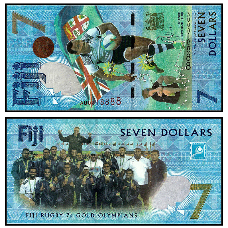 FIJI 7 dollars 2016/2017 comemorative banknote original UNC Rio , Ose ...