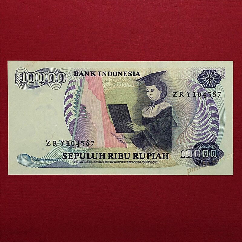 Indonesia 10000 Rupiah 1985 P-126 UNC Original banknote , rare real w ...