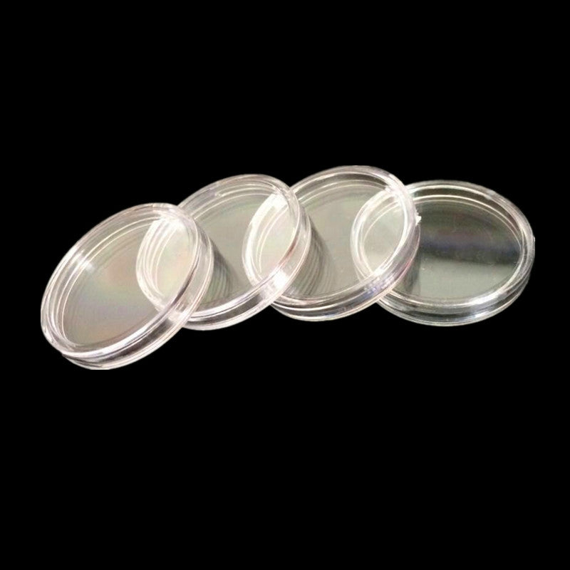 100 pcs 27mm Clear Plastic Round Case Coin Storage Capsules Holder Ro ...