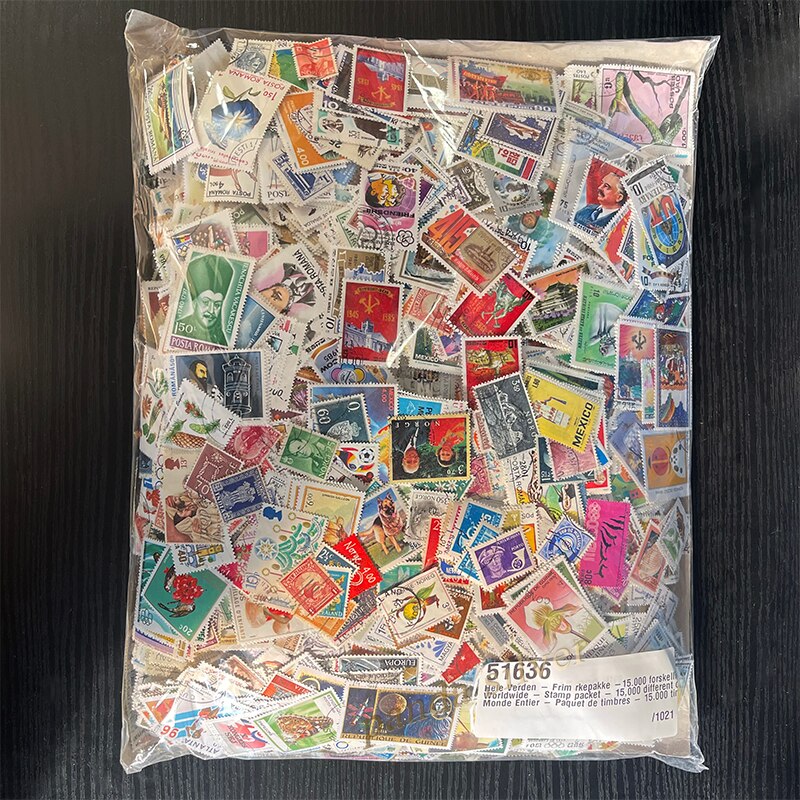 Maximum 15000 PCS Different Postage Stamps, Real World Random Mixed CTO ...