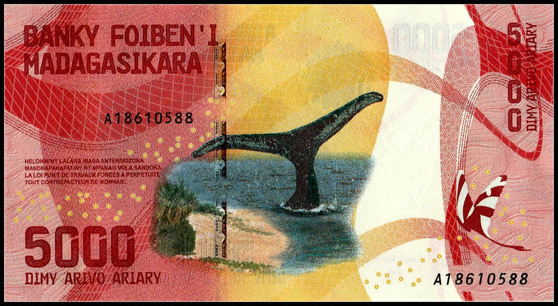 Madagascar 5000 Ariary 2017 P-New UNC original Banknote World Africa ...