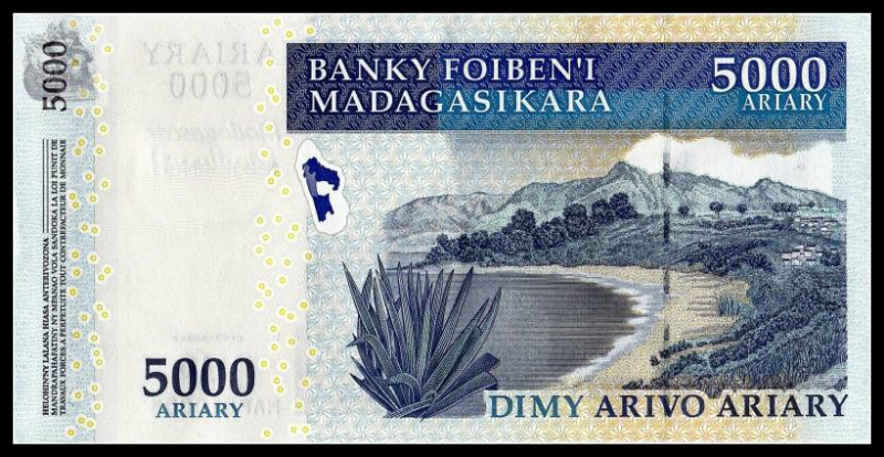Madagascar, 5000 Ariary, 2008, P-94, UNC Original Banknote for ...